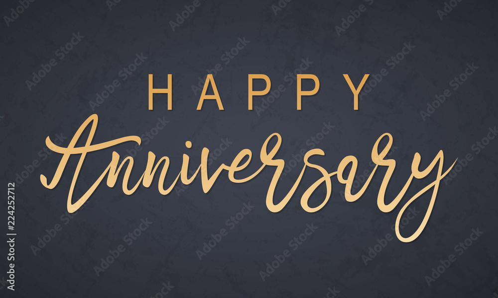 Happy Anniversary lettering Stock Vector | Adobe Stock