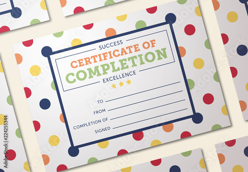 Polka Dot Certificate Layout Stock Template | Adobe Stock