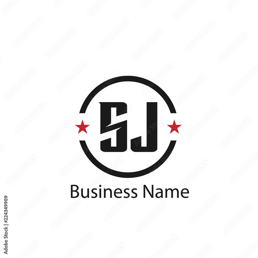Initial Letter SJ Logo Template Design Stock Vector | Adobe Stock