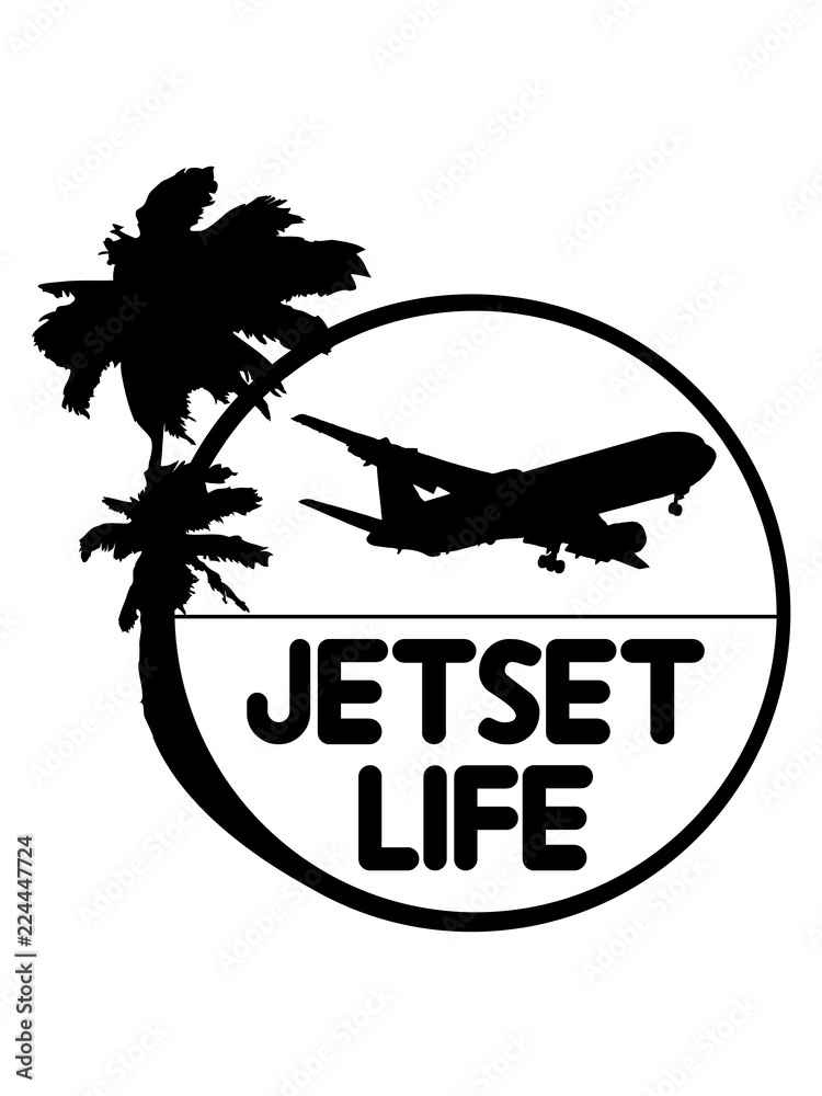 insel palmen meer sonne jetset stempel kreis rund weltreise flugzeug ...