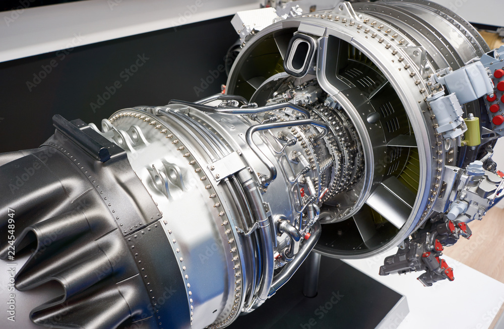 Two-circuit turbofan engine for aircraft Stock Photo | Adobe Stock