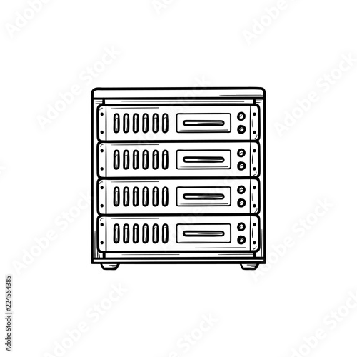 Computer server hand drawn outline doodle icon. Data and storage ... Computer server hand drawn outline doodle icon. Data and storage ...