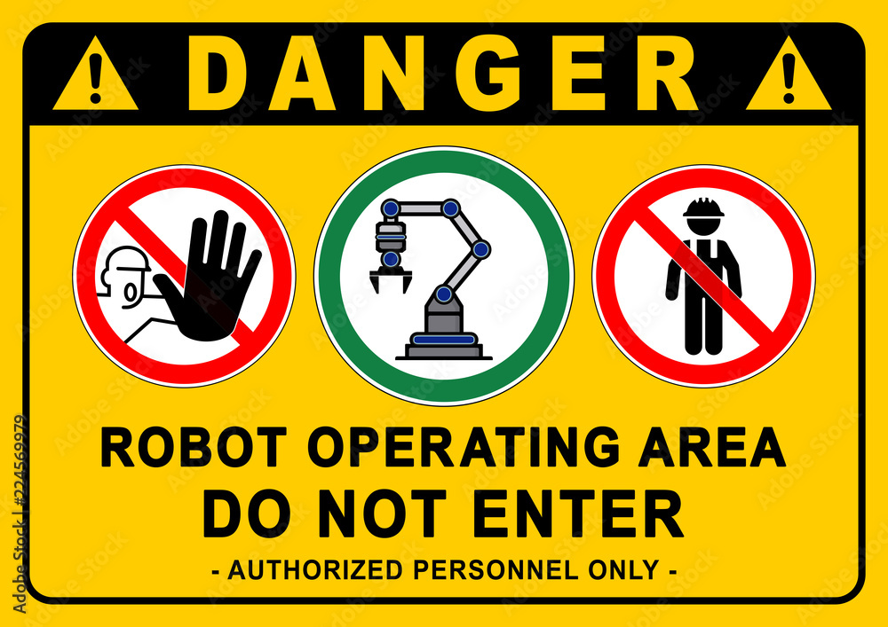 rws8 RoboticWarnSign rws - ks410 Kombi-Schild - english - DANGER ...