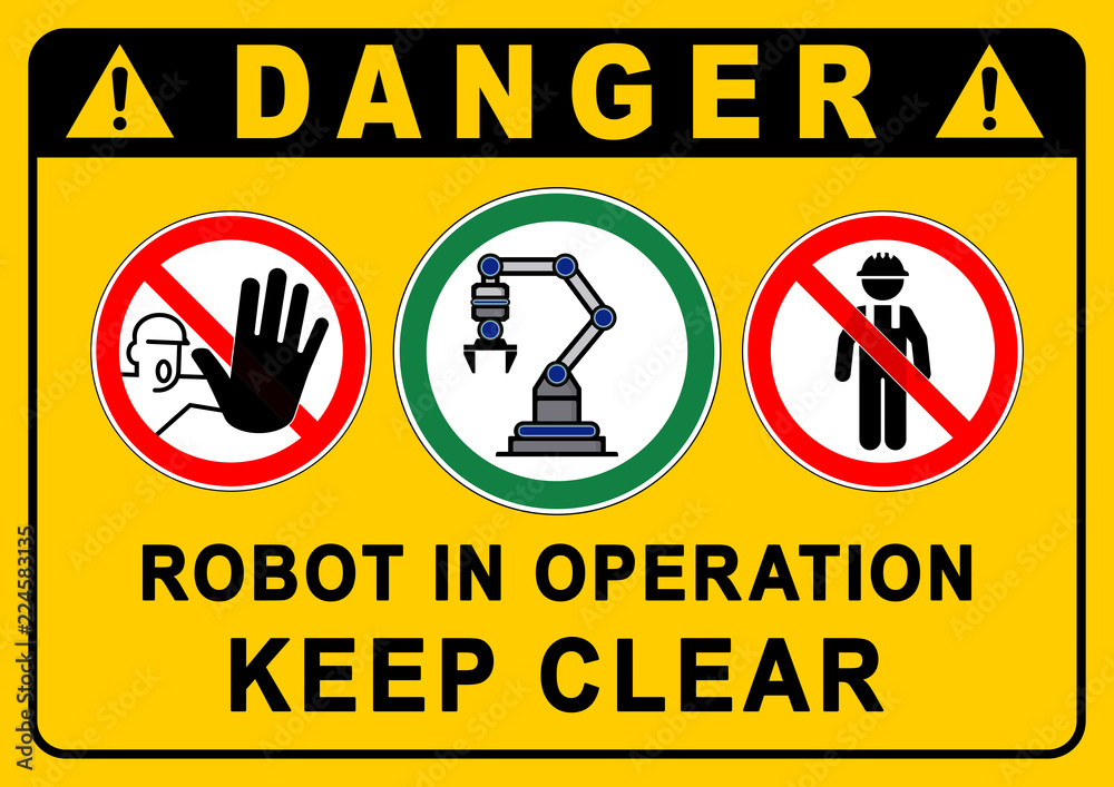 rws10 RoboticWarnSign rws - ks412 Kombi-Schild - english - DANGER ...