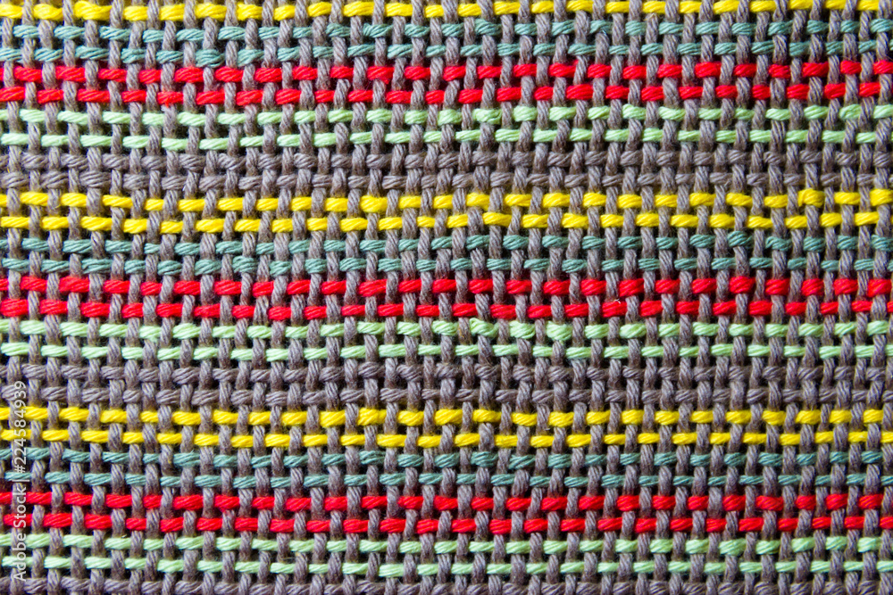 texture of multi-colored loom woven fabrics Stock Photo | Adobe Stock