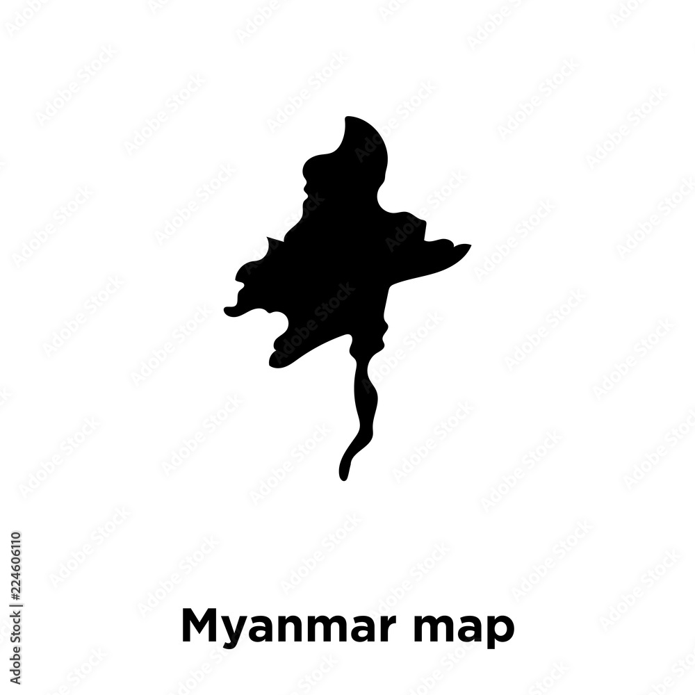 myanmar map icon vector isolated on white background, logo concept of ...