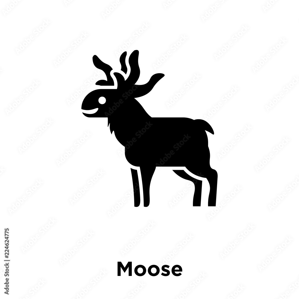 moose icon vector isolated on white background, logo concept of moose ...