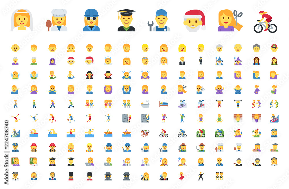 All type of people, different workers, man, woman works, jobs ...