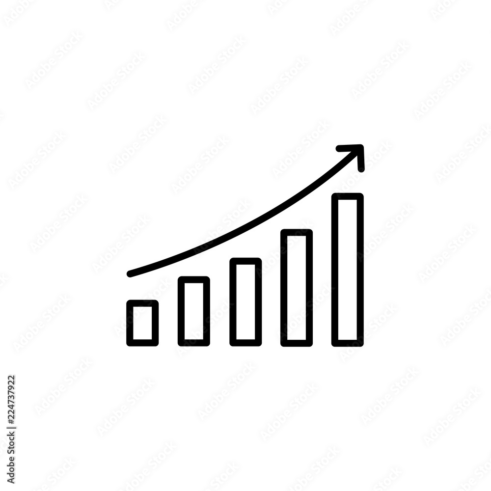 improvement grouth progress chart line black vector icon Stock Vector ...