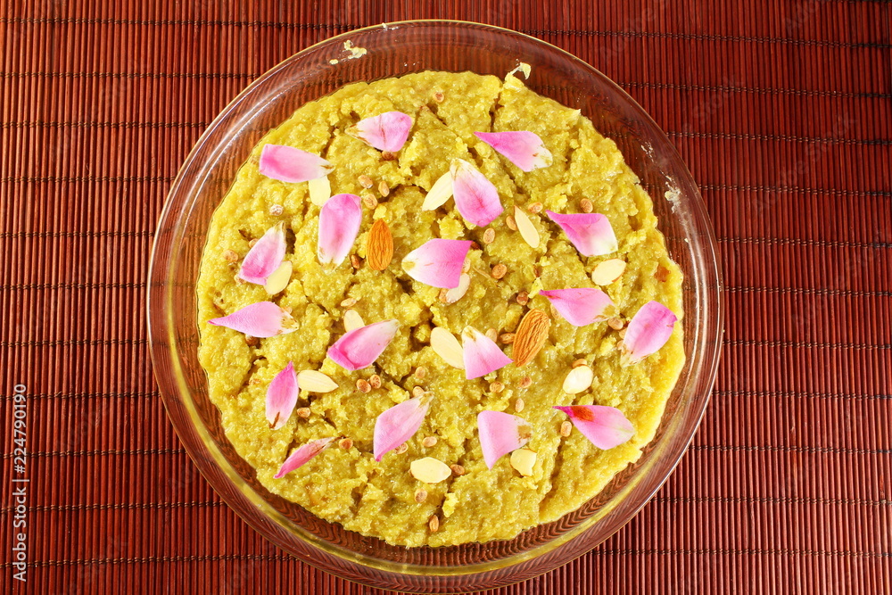 traditional indian gujarati sweet desert dudhi no halwo burfi pak made ...