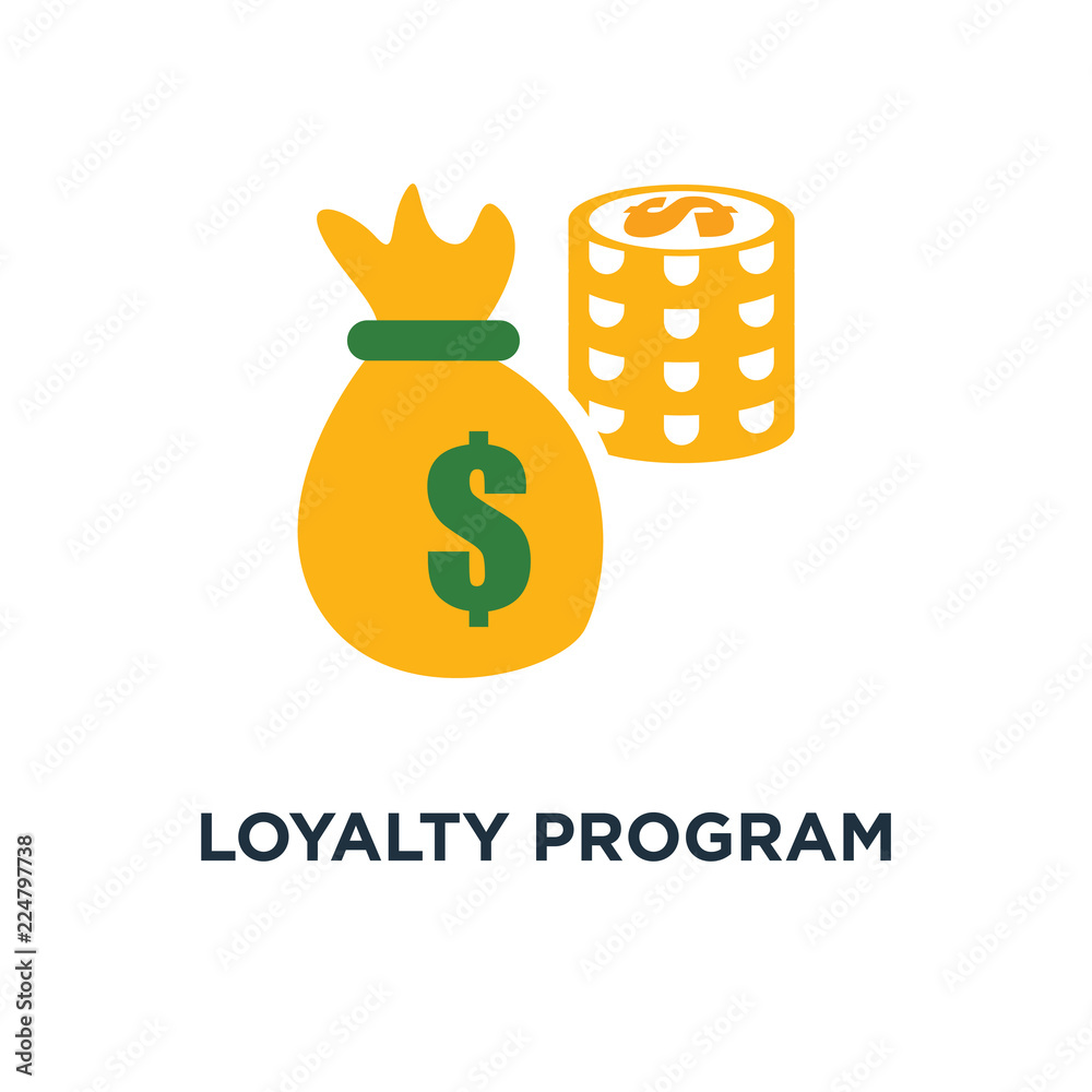 loyalty program icon. earn points concept symbol design, reward ...