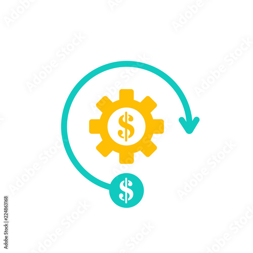 Costs optimization and production efficiency icon. Business efficiency ...