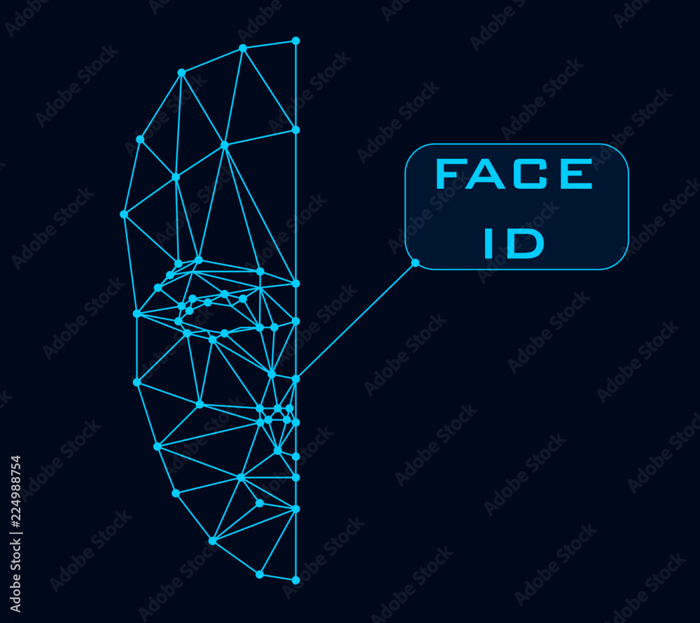 Face Recognition Biometric Scanning System Concept Abstract Tech ...