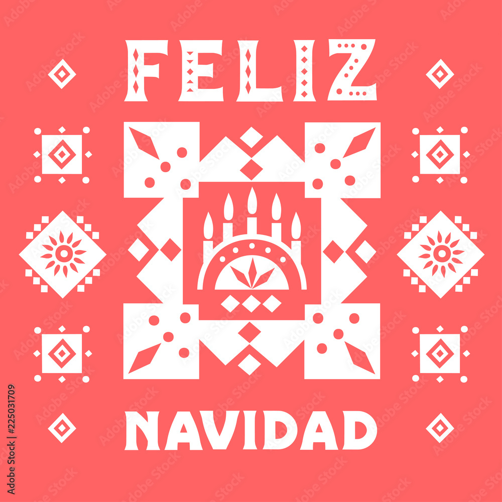 Vector concept of festive card. Stylized Candlestick and lettering ...