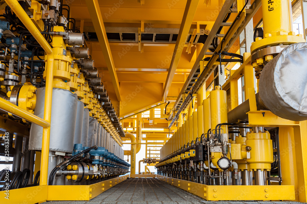 Offshore oil and Gas central processing platform and remote platform ...