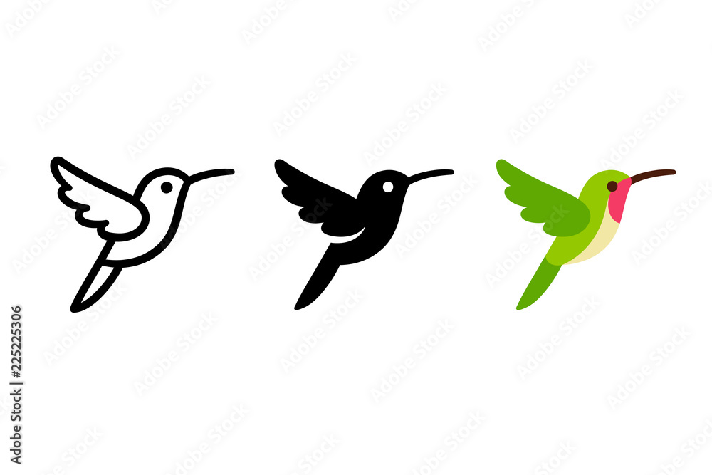 Stylized hummingbird icon Stock Vector | Adobe Stock