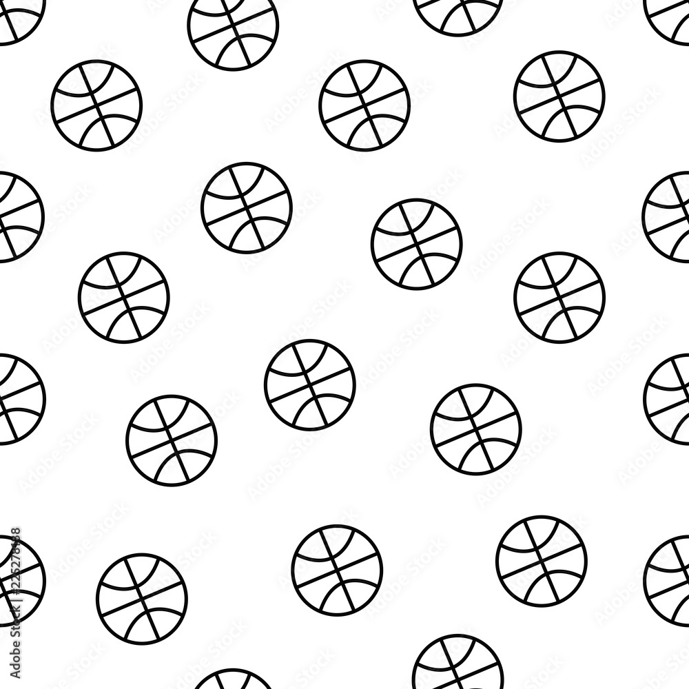 Seamless minimalistic basketball pattern in black and white tone ...