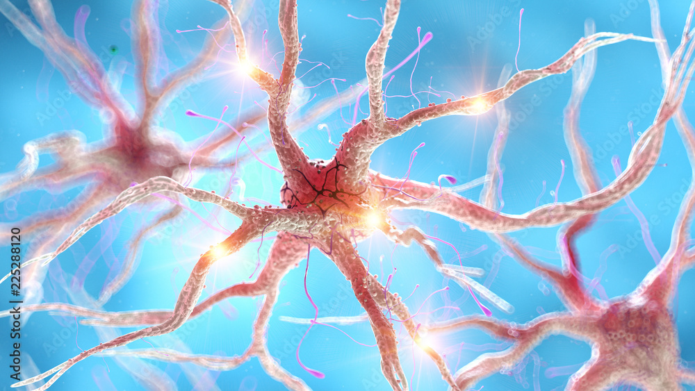 3d rendered medically accurate illustration of an active human nerve ...