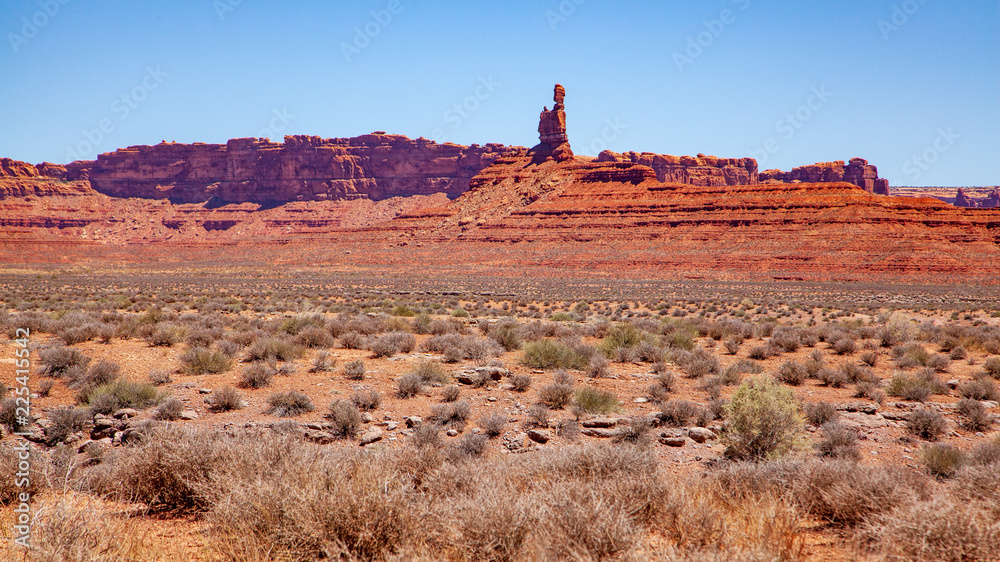 Iconic Southwest US desert brown sandstone monument in the former Bears ...