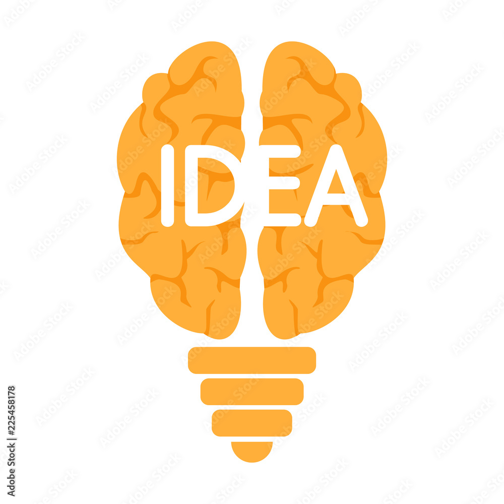 Mind idea logo. Flat illustration of mind idea vector logo for web ...