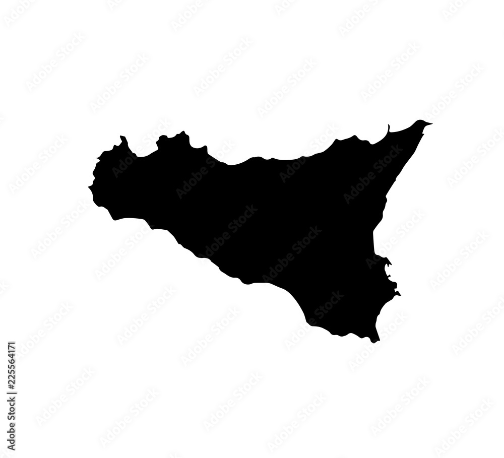 map of Sicily. Vector illustration Stock Vector | Adobe Stock