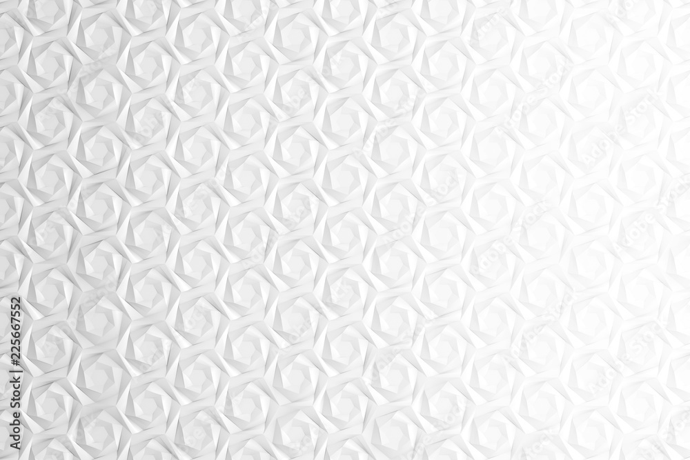 Texture of hexagonal three-dimensional grid with cells of different depths with ledges. 3d ...