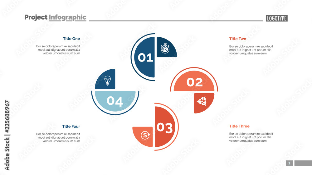 Cycle chart with four elements. Step diagram, process chart, layout ...