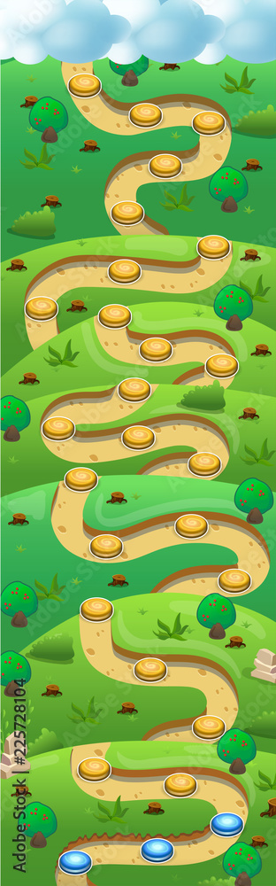 Mobile Game Level Map Walkthrough Design Stock Vector | Adobe Stock