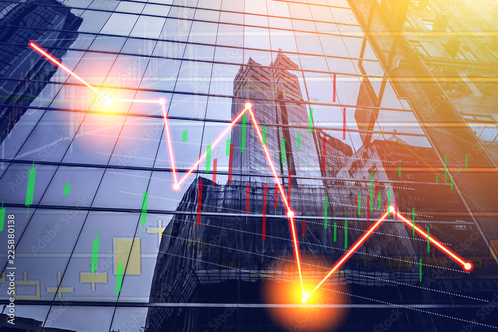 Stock index growth shown the graph and chart in Commercial buildings ...