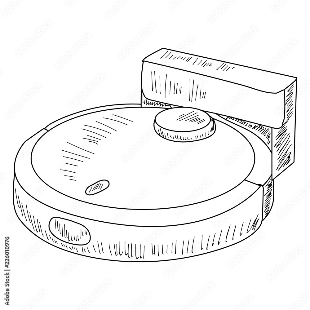 technique, sketch robot vacuum cleaner Stock Vector | Adobe Stock