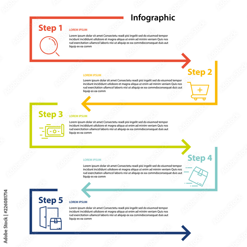 infographic element design 4 step, infochart planning Stock Vector ...