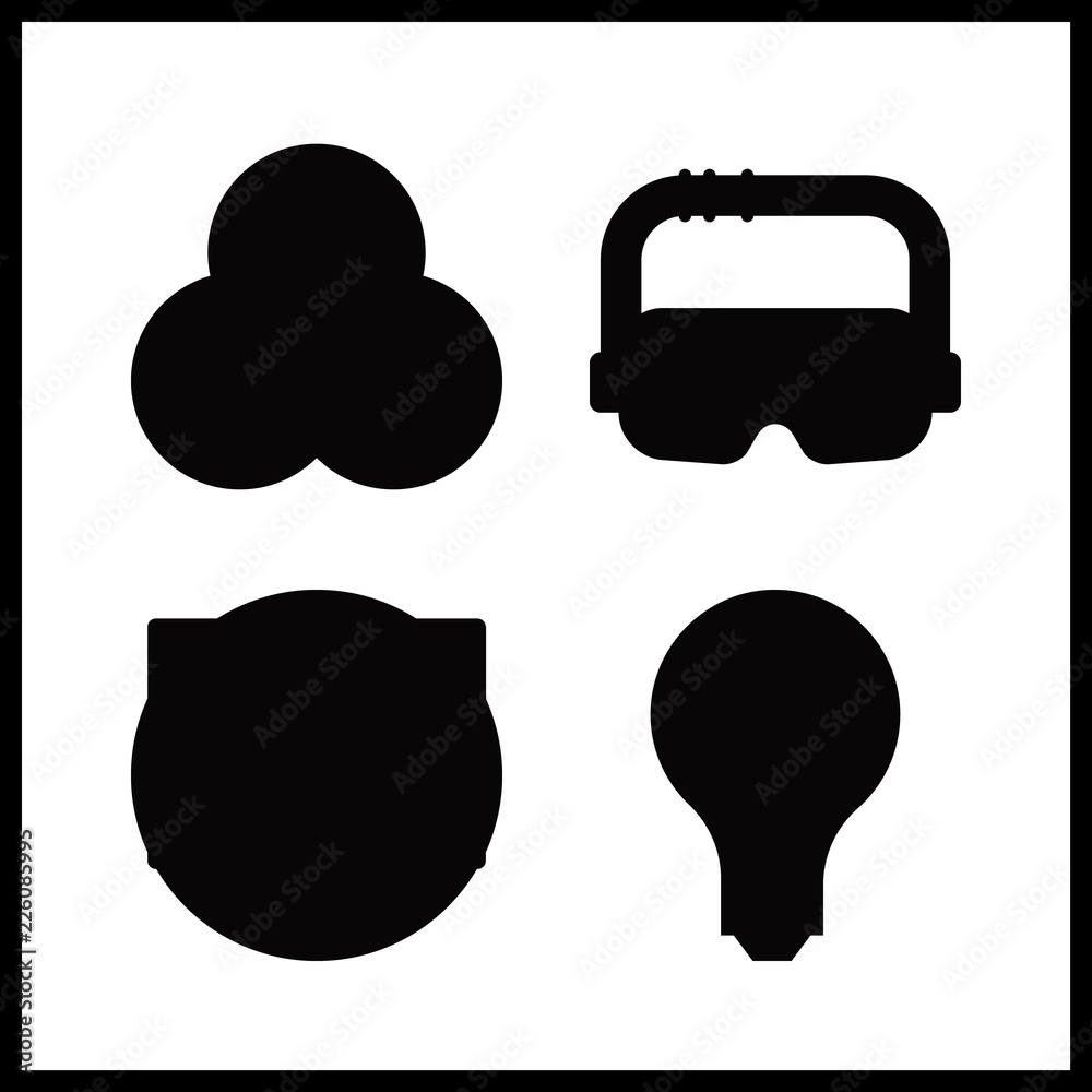 4 innovation icon. Vector illustration innovation set. goggles and rgb ...