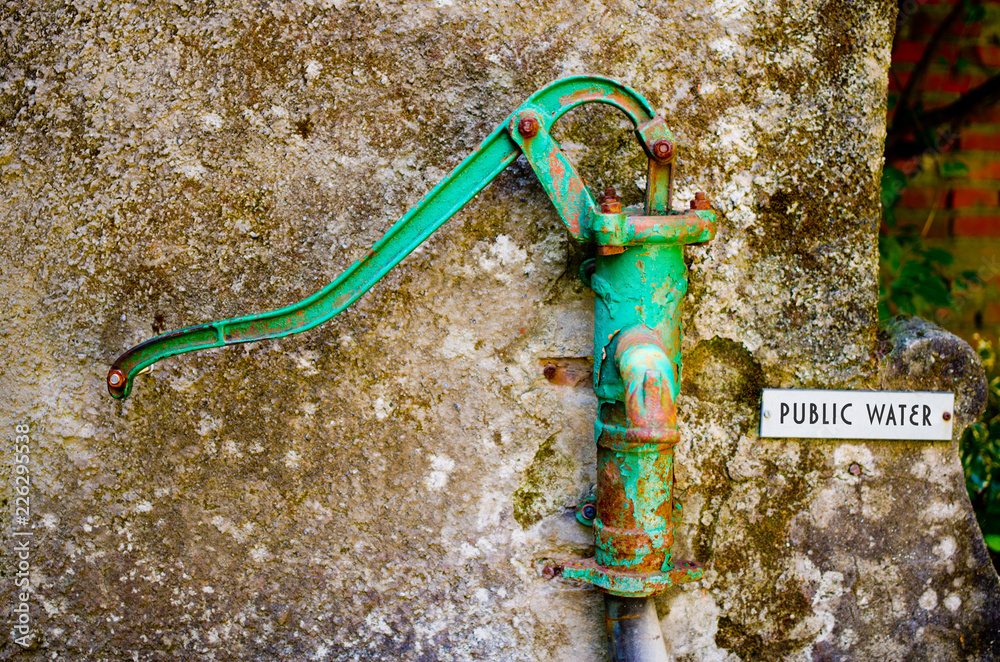 rusty old pump public drinking water of an ancient village Stock Photo ...