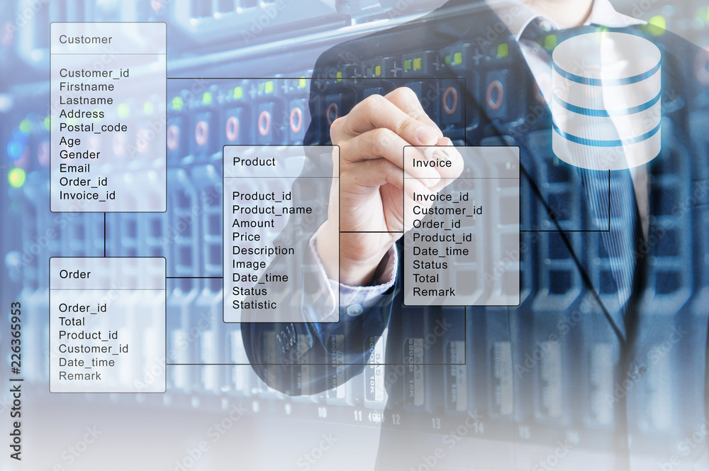 Double exposure of professional businessman system analysis design and ...