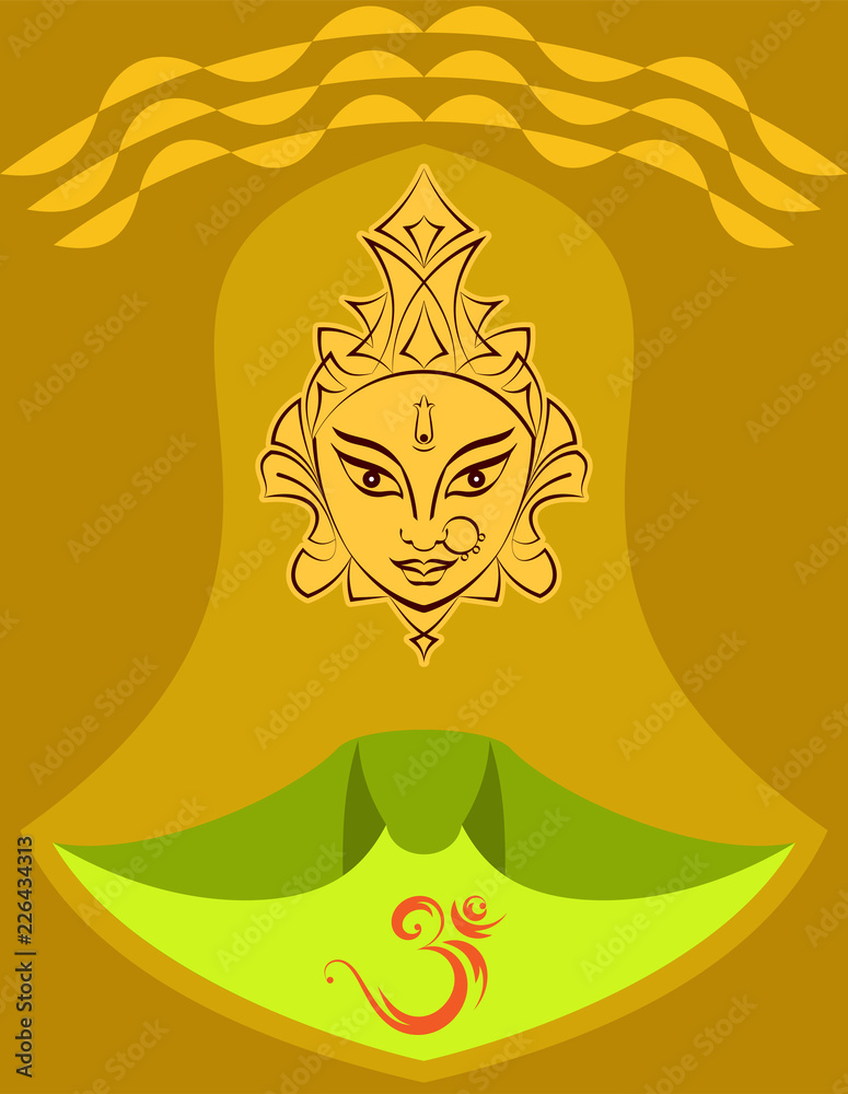 Durga Goddess Of Power, Divine Mother Of The Universe Design Stock ...