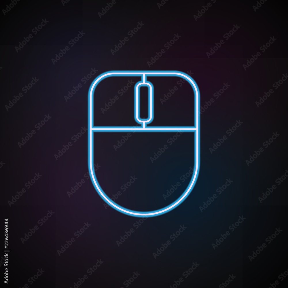 computer mouse icon in neon style. One of Mobile banking collection ...