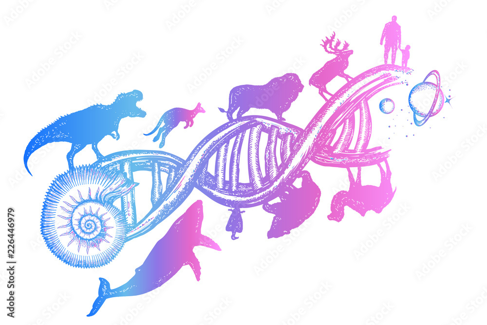Evolution tattoo. Symbol of science, education, medical technologies ...