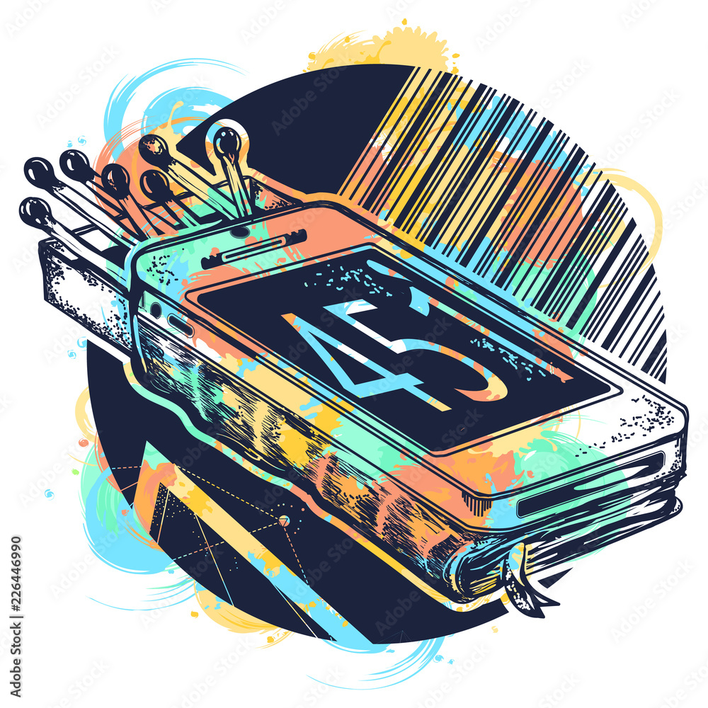 Vector de Stock Book and matches tattoo and t-shirt design watercolor ...
