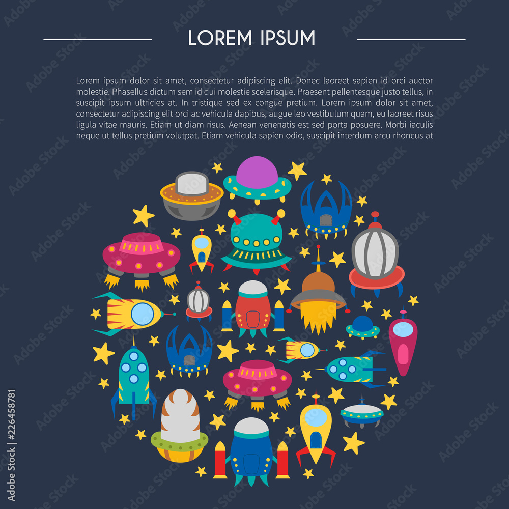 Vector cartoon alien spaceship background Stock Vector | Adobe Stock