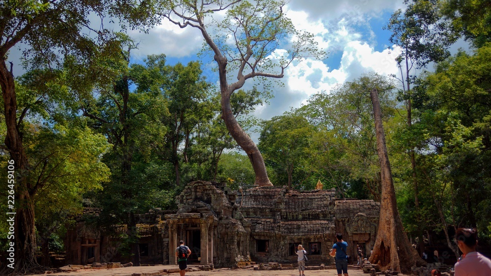 The so-called 'Tomb Raider Temple', Ta Prohm is cloaked in dappled ...