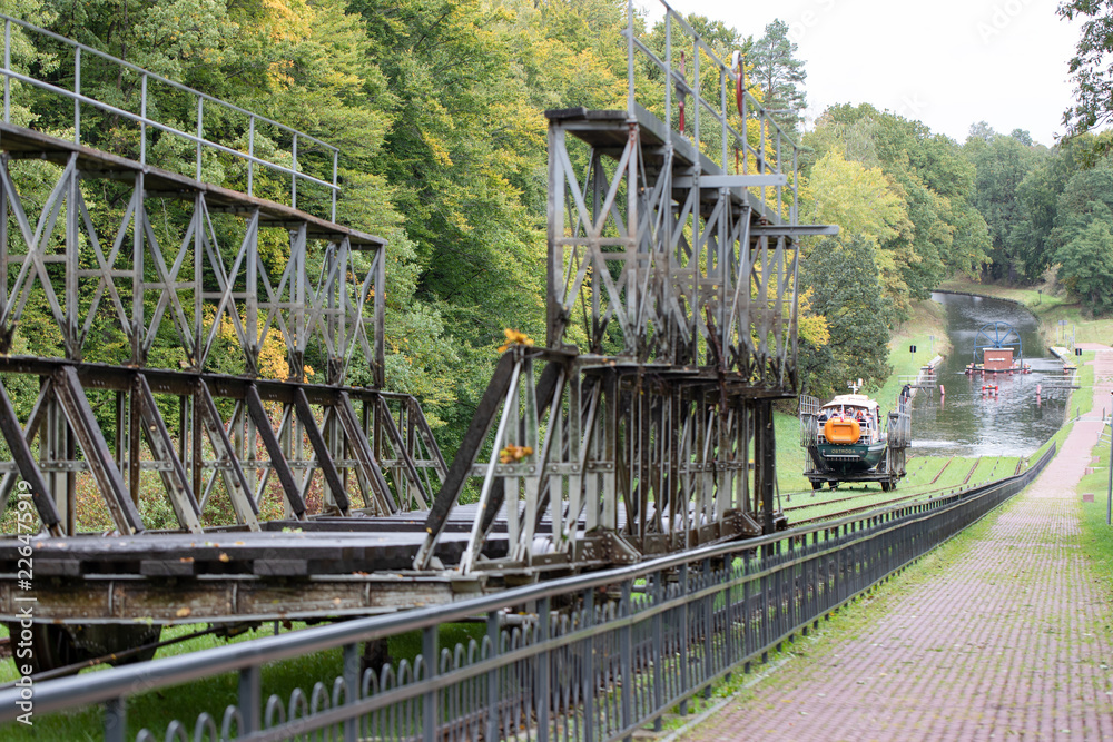 The Inclined Planes and carriage in Buczyniec - Elblag Canal, ships ...