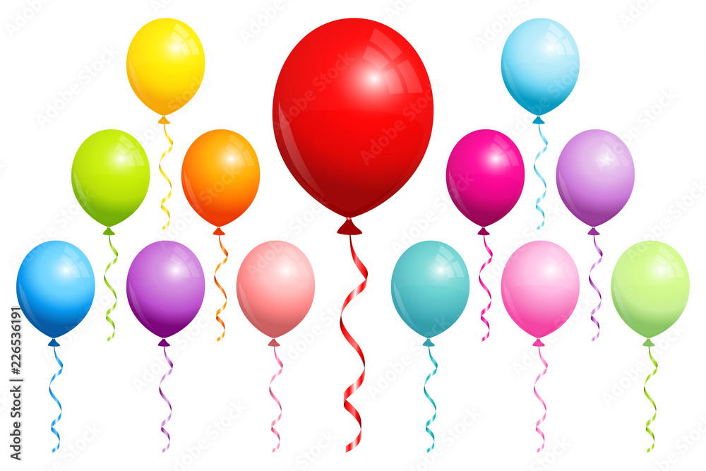 13 Balloons Color Stock Vector Adobe Stock