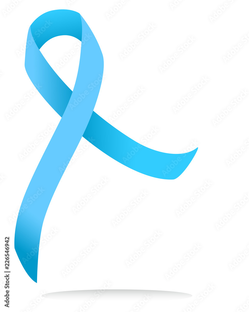 Blue ribbon realistic vector. Prostate cancer awareness month ribbon ...