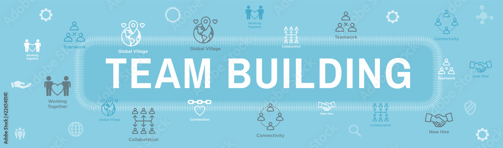 Vector de Stock Team Building, Teamwork, - Connectivity Icon Set with ...