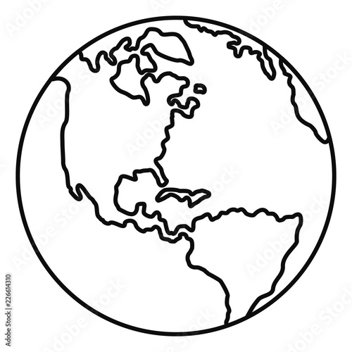 Earth planet icon. Outline illustration of earth planet vector icon for ... Earth planet icon. Outline illustration of earth planet vector icon for ...