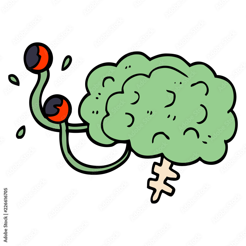 cartoon doodle monster brain Stock Vector | Adobe Stock