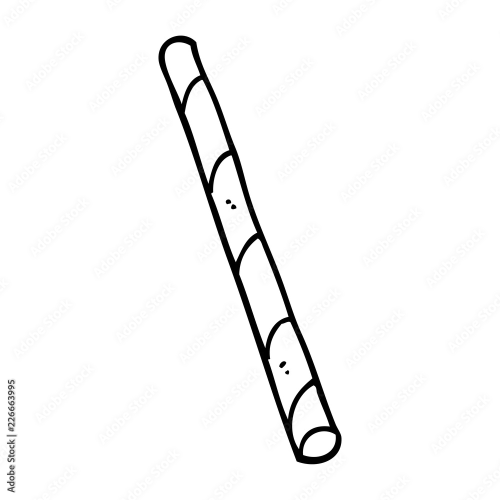 line drawing cartoon striped straw Stock Vector | Adobe Stock