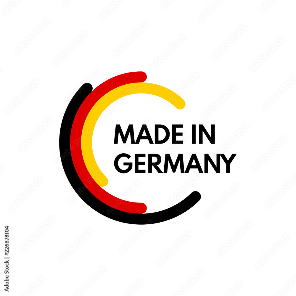 made in germany, rounded rectangles vector logo on white background ...