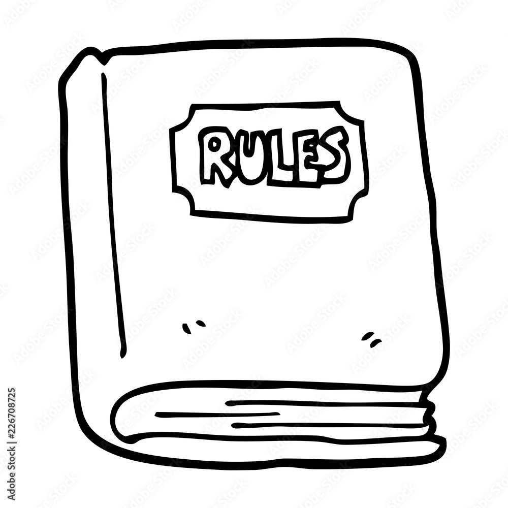 line drawing cartoon rule book Stock Vector | Adobe Stock