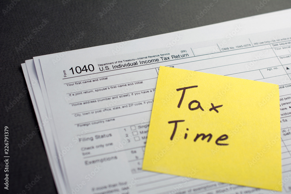 Time for Taxes Money Financial Accounting Concept. U.S. Individual ...